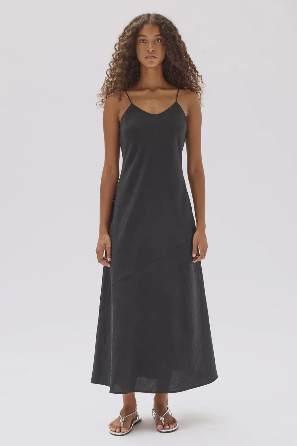 Heather Silk Blend Maxi Dress Black | Assembly Label | Long Way Home
