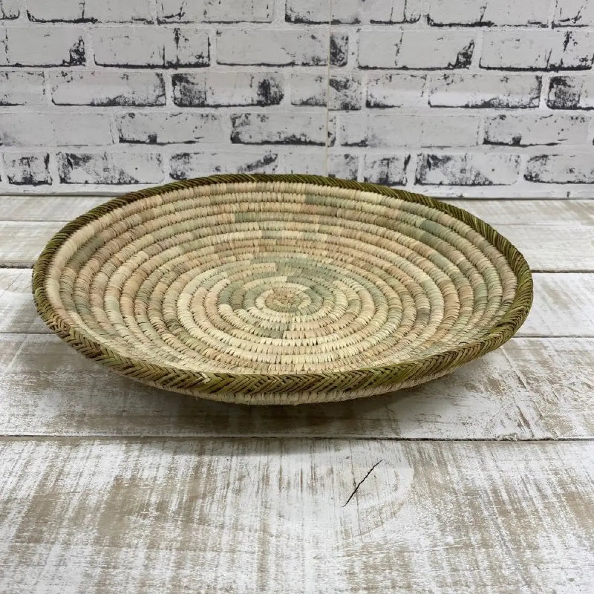 Le Panier Shallow Basket with Green Rim | Shop Online | Long Way Home