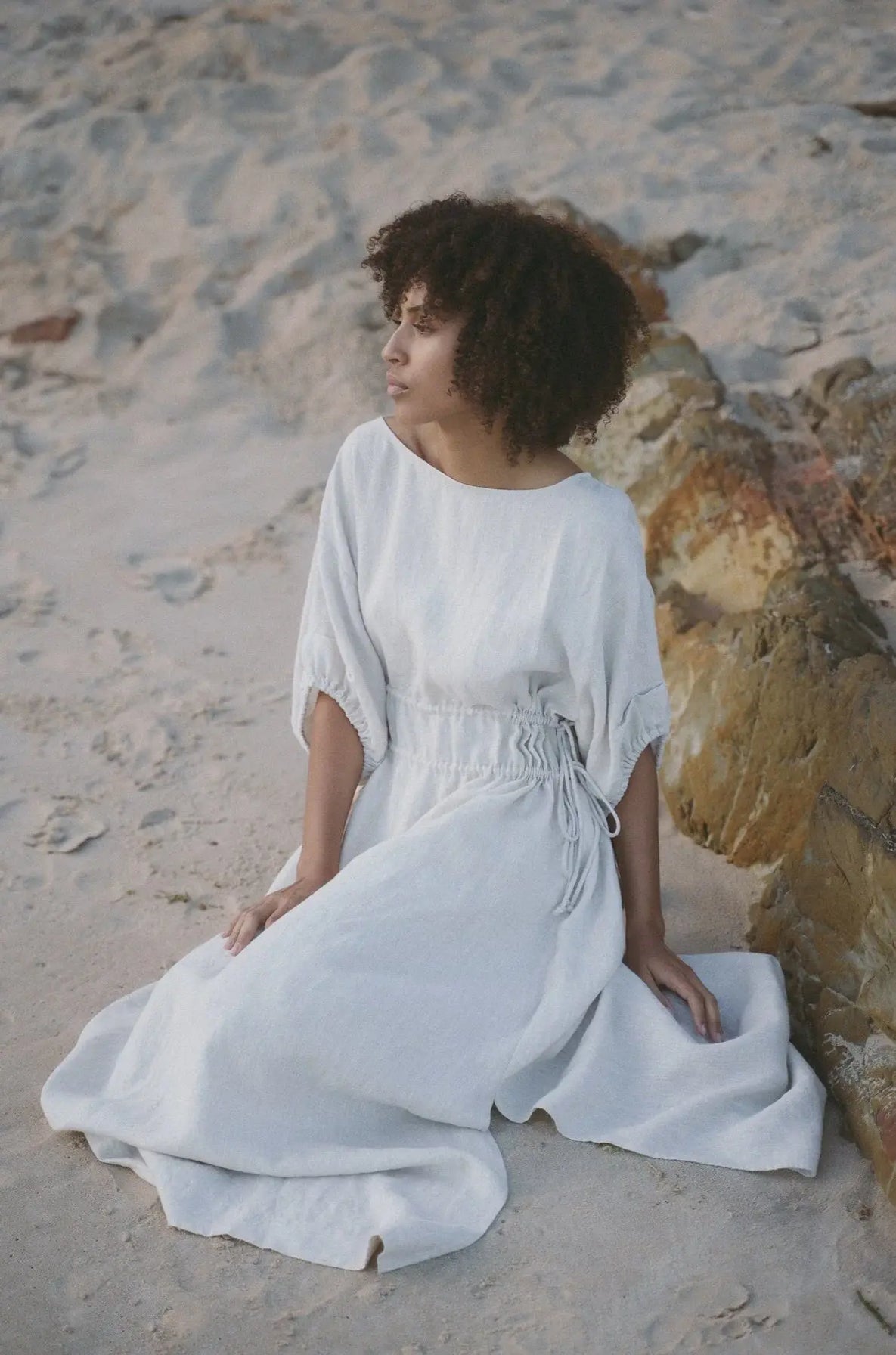 Valerie Linen Dress Oatmeal | Shop Lilly Pilly Online | Long Way Home